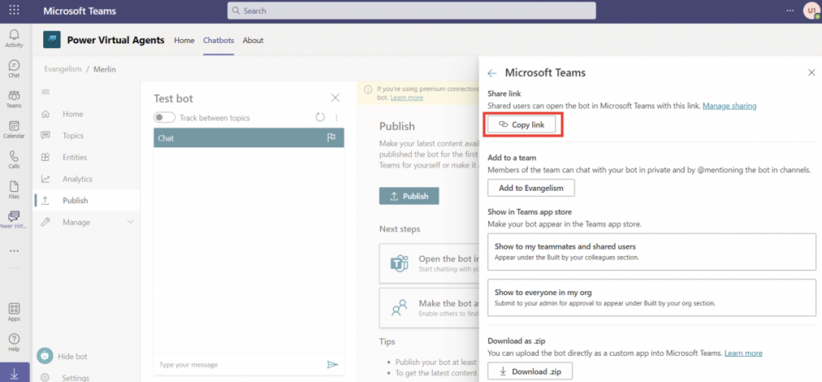 How to share your Teams Power Virtual Agent with colleagues via a link ...